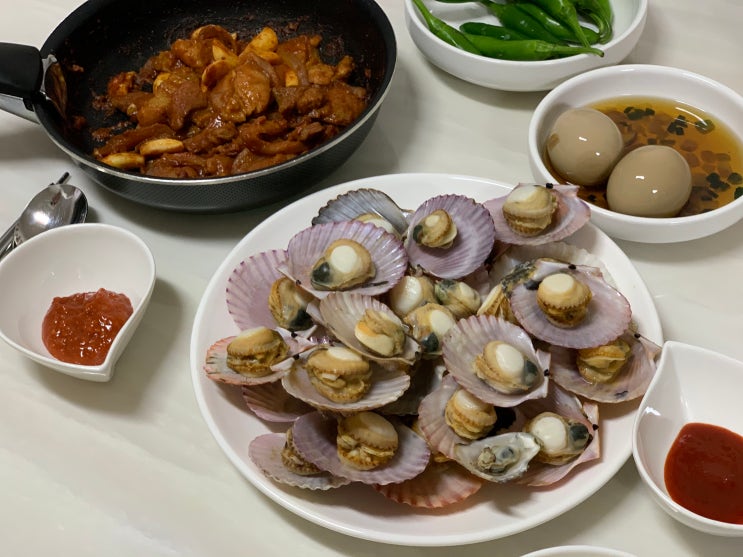 제철 홍가리비 요리 쉽게 손질하기 백년밥상 가리비찜 가리비라면 네이버 블로그