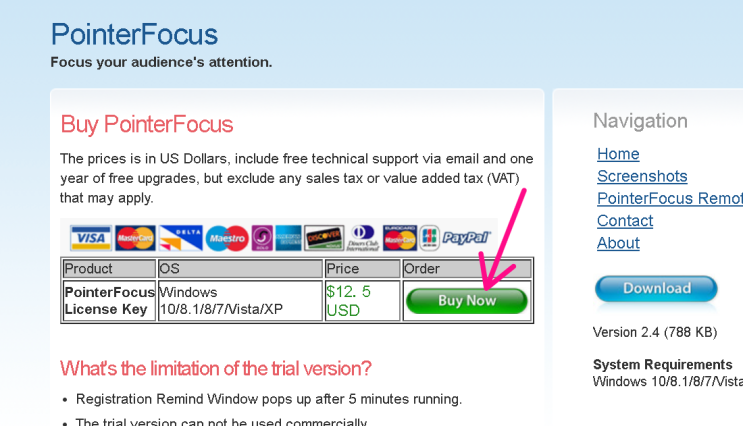 마우스 포인터 강조 프로그램 'PointerFocus' 해외 직구 카드 결제하는 방법 : 네이버 블로그