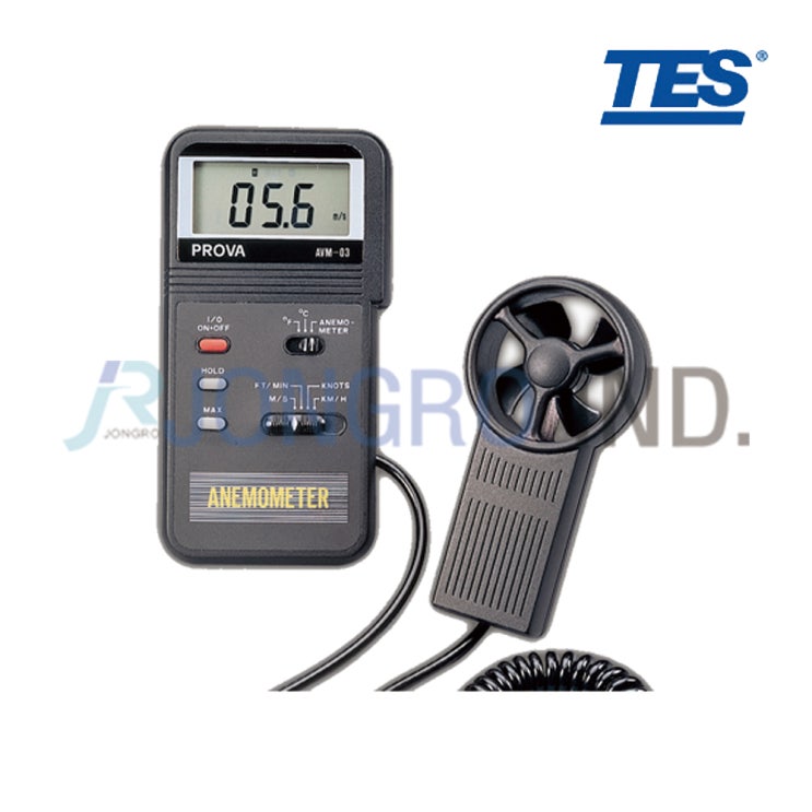TES 테스 Anemometer 풍속계 AVM-03 디지털 풍속계 AVM03 공기유량계 PROVA 베인풍속계 Thermo ...