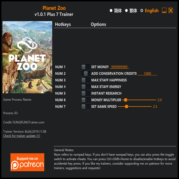 191109 플래닛 주 트레이너 (Planet Zoo Trainer v1.0.1 +7)3DM : 네이버 블로그