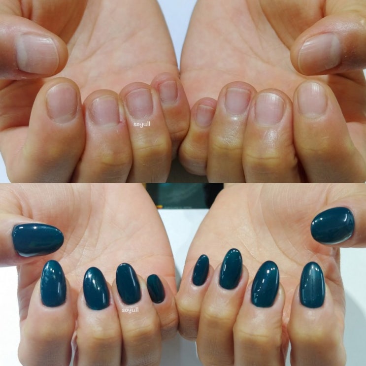 부평소율샵에서 짧은손톱, 손톱젤연장 후 겨울네일 했어요♩ : 네이버 블로그