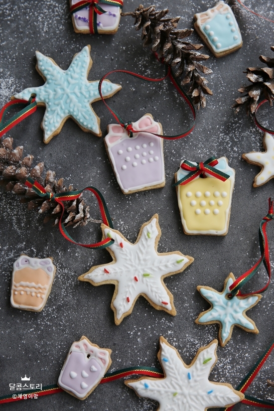 미리 크리스마스 아이싱쿠키-눈꽃쿠키/선물상자쿠키 : 네이버 블로그