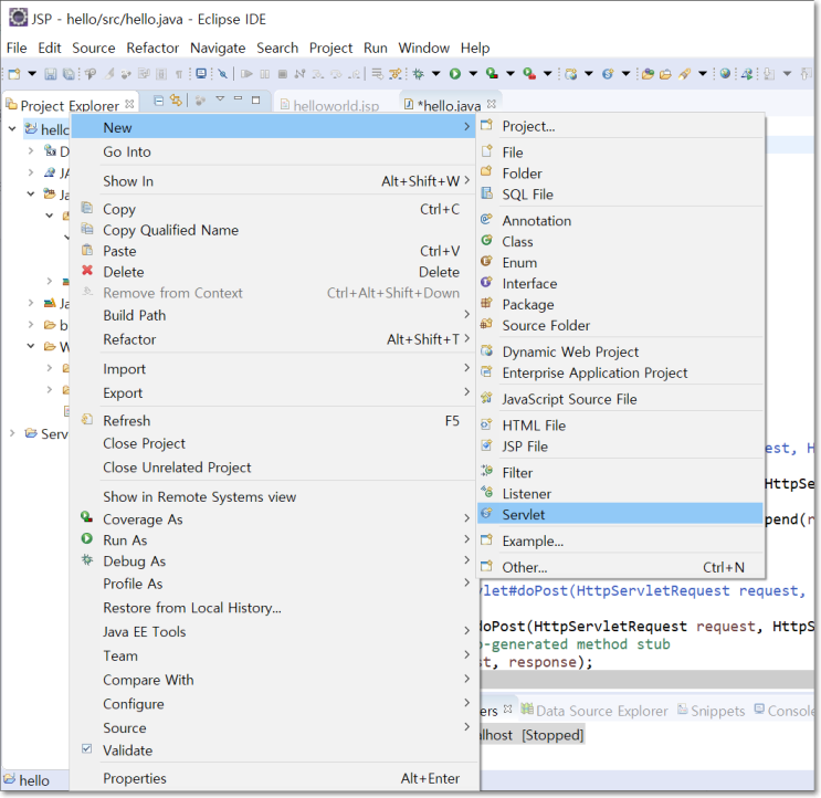 [JSP] JSP 와 Servlet 파일 만들기 : 네이버 블로그