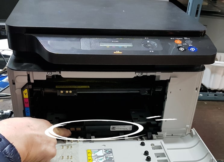 삼성 SL-C483, SL-C483W, SL-C483FW 새이미징유닛 교체 방법 : 네이버 블로그