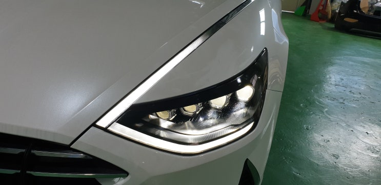 쏘나타 DN8 차량에 MFR 타입 FULL LED 라이트에서 프로젝션 타입 FULL LED 라이트로 업그레이드 작업 : 네이버 블로그