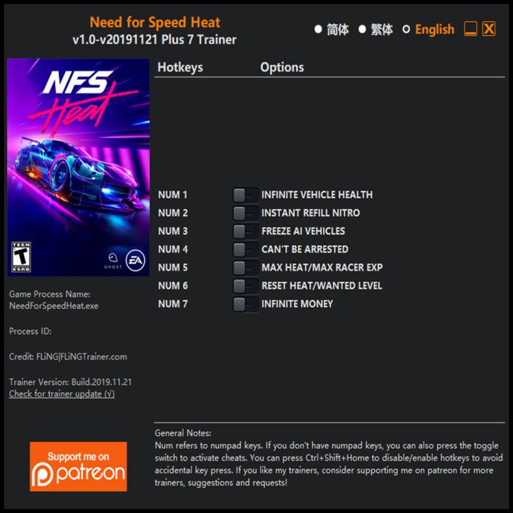 191122 니드 포 스피드 히트 트레이너 (Need for Speed Heat Trainer v1.0 +7)3DM : 네이버 블로그