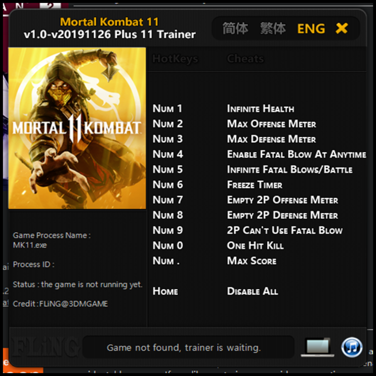 191127 모탈 컴뱃 11 트레이너 (Mortal Kombat 11 Trainer v1.0 +11)3DM : 네이버 블로그
