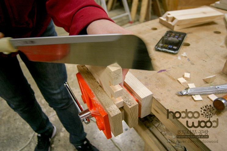 원목가구 DIY 수공구 - 사개맞춤(box joint) 상자만들기 step.04-2 연귀 톱질 가공 : 네이버 블로그
