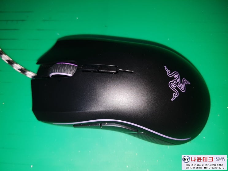 레이저맘바 엘리트 마우스 더블클릭 Razer Mamba Elite휠튕김 증상수리 옴론하이앤드d2ff37스위치로 교체작업을