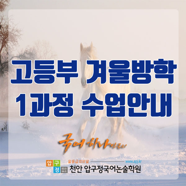 2020 1~2월 고등부 1과정 수업안내 천안압구정국어논술학원 네이버 블로그