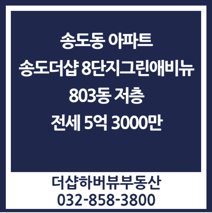 송도동 아파트 송도더샵 8단지그린애비뉴 803동 전세 매물 소개합니다 네이버 블로그