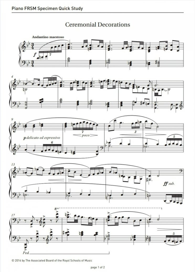 Diploma Specimen Quick Study tests ( 디플로마 FRSM 초견연주 테스트 ) : 네이버 블로그