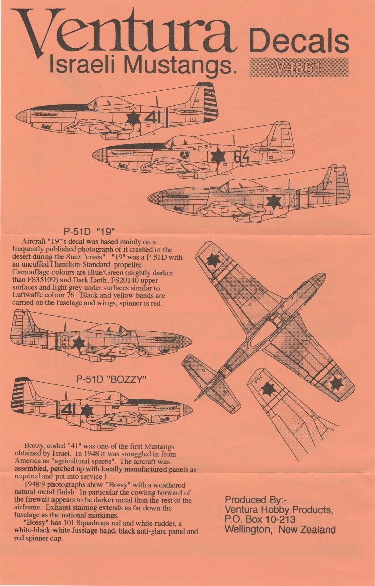 Ventura Decal 1/48 P-51D Israeli Mustangs : 네이버 블로그