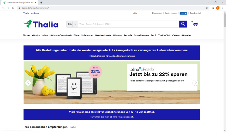 [독일워킹홀리데이] 온오프라인서점 탈리아에서 책 주문 Bestellen ein Buch bei Thalia.de : 네이버 블로그