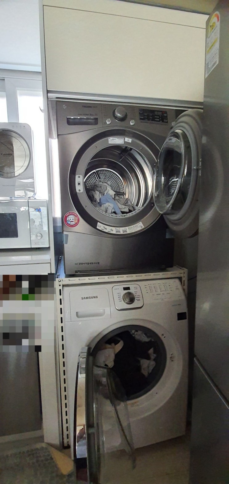 삼성세탁기에 엘지건조기 렉 설치 건조기 선반 브랜드 앵글설치 안될때 네이버 블로그