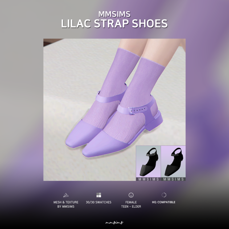 심즈4 CC 여심신발 // MMSIMS Lilac strap shoes : 네이버 블로그