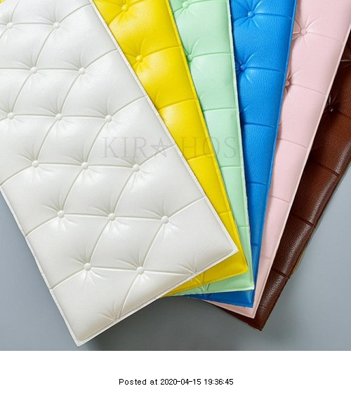 19500원 Kirahosi 침대 벽지 방수배경 벽지 3d 입체 쿠션벽매트 쿠션 거실 어린이집 벽보호대 덧신 증정