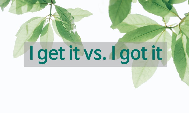 "I get it." vs. "I got it."(feat. 영어 표현 익히기) : 네이버 블로그