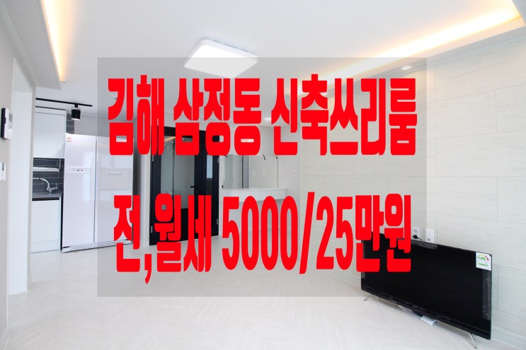 김해쓰리룸 삼정동쓰리룸풀옵션 신축쓰리룸모던심플한 인테리어lh전세대출도 가능 네이버 블로그