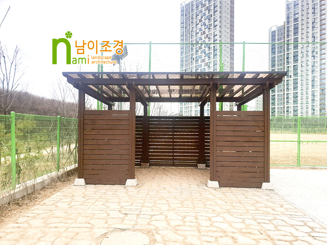 전주화정중학교 재활용분리수거장 제작설치 쓰레기분리수거장학교분리수거장중학교분리수거장 남이조경 네이버 블로그