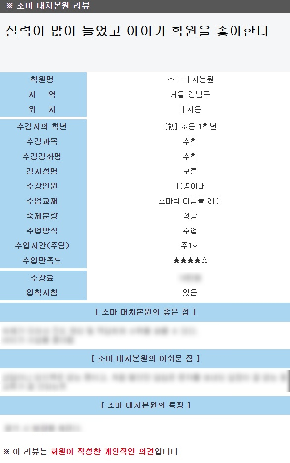 서울시 강남구 대치동 수학학원 추천 소마 대치본원 학원비 수업방식 교재 등 네이버 블로그