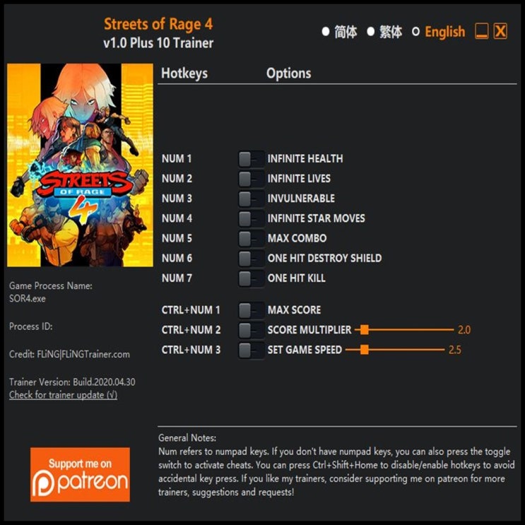 200501-베어 너클 4 트레이너 (Streets of Rage 4 Trainer v1.0 +10)3DM : 네이버 블로그