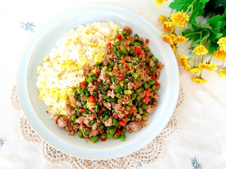 마늘쫑 돼지고기 덮밥 ~ 마늘쫑요리 판교 현백맛집 중화풍 볶음밥 따라하기 네이버 블로그