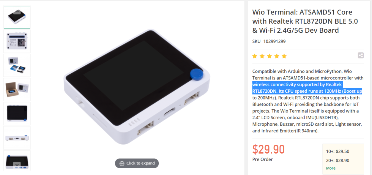 [Wio Terminal] Seeedstudio사의 Wio Terminal 구입 및 설정 및 디지털 시계 만들기 예제 : 네이버 블로그