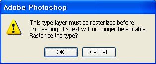 포토샵 This type layer must be rasterized before proceeding. 계속하기 전에 문자 ...