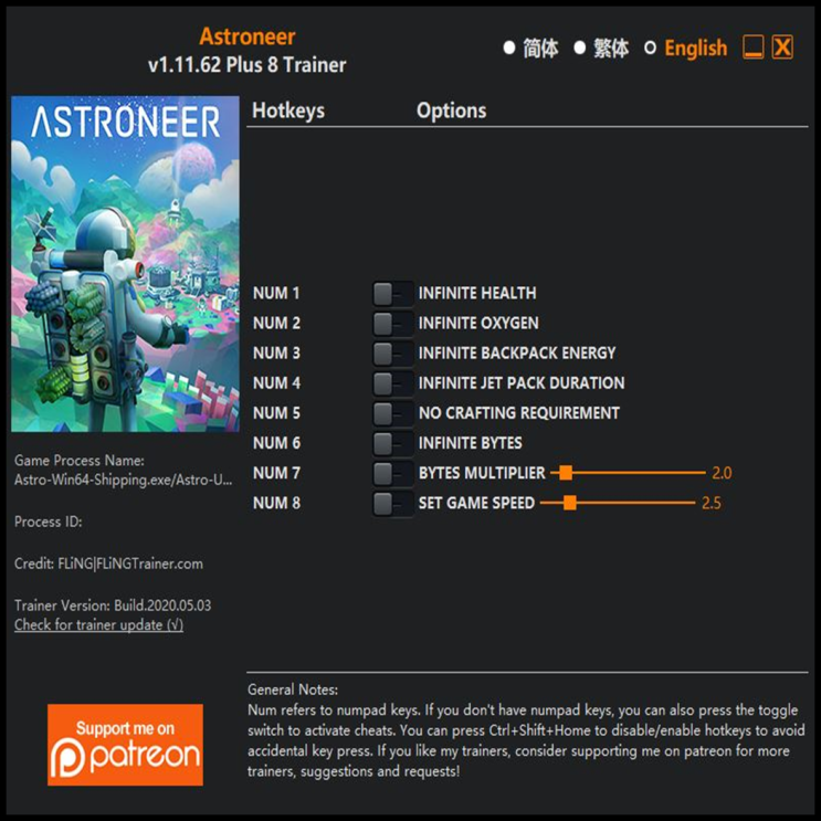 200504-아스트로니어 트레이너 (Astroneer Trainer v1.11.62 +8)3DM : 네이버 블로그
