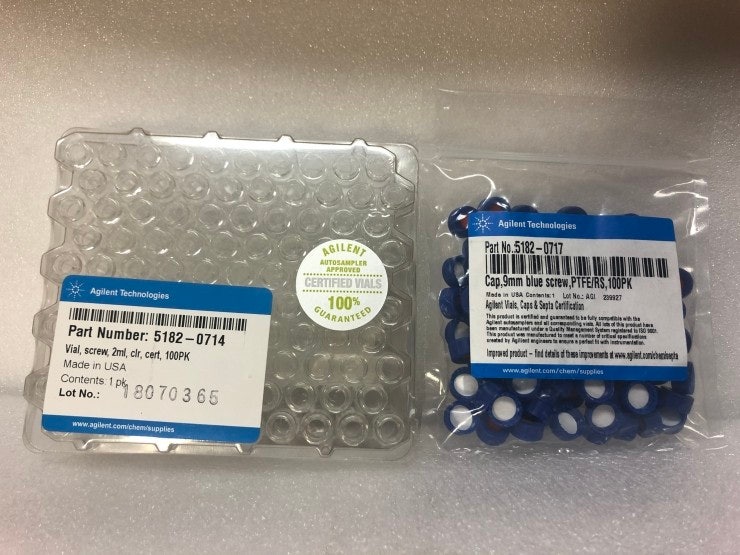 [AGILENT] 2ml Screw Top Vials & Caps (P/N : 5182-0714 / 5182-0717 ...