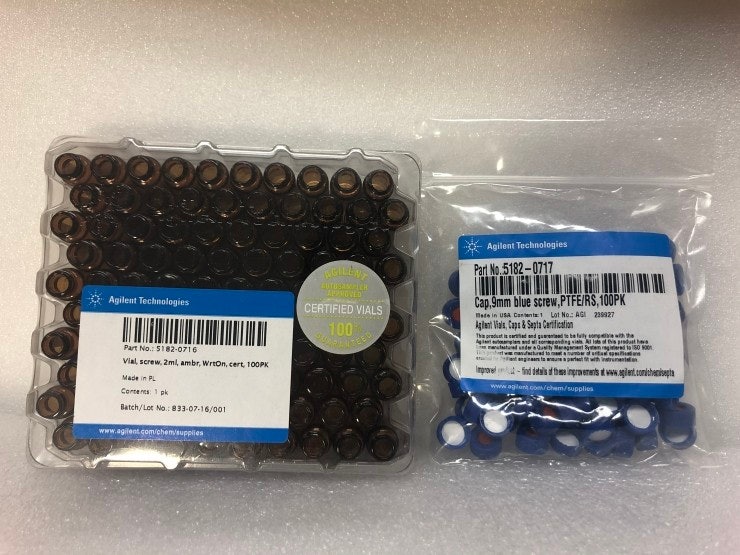 [AGILENT] 2ml Screw Top Vials & Caps (P/N : 5182-0716 / 5182-0717 ...