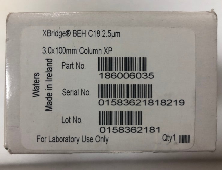 [WATERS] XBridge BEH C18 XP Column, 130Å, 2.5 µm, 3 mm X 100 mm, 1/pk ...