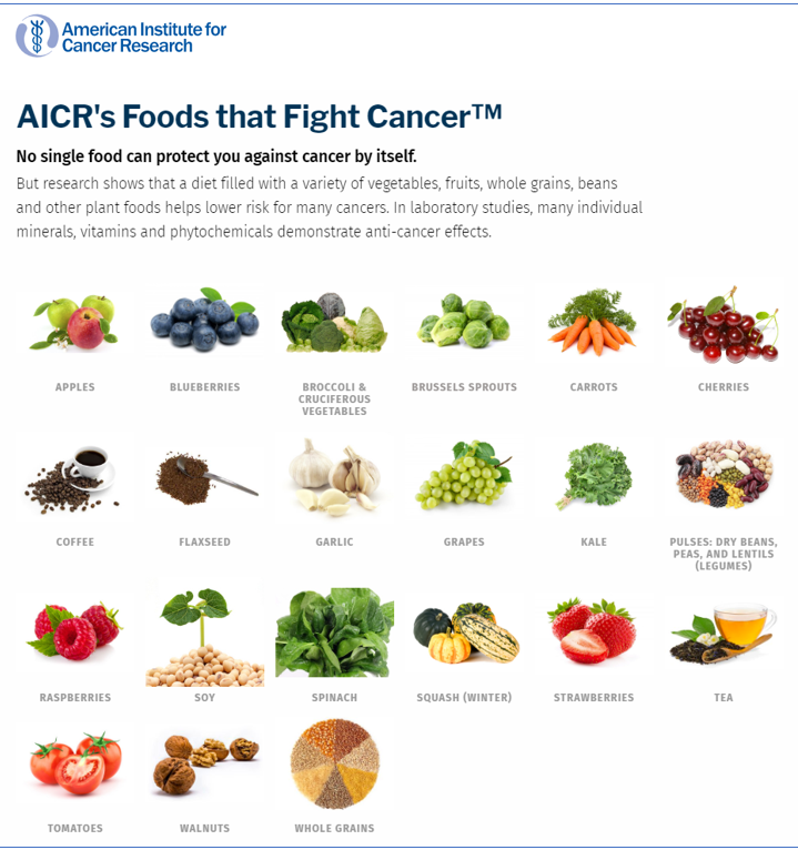 미국암연구소(American Institute for Cancer Research, AICR) 선정 항암 식품 : 네이버 블로그