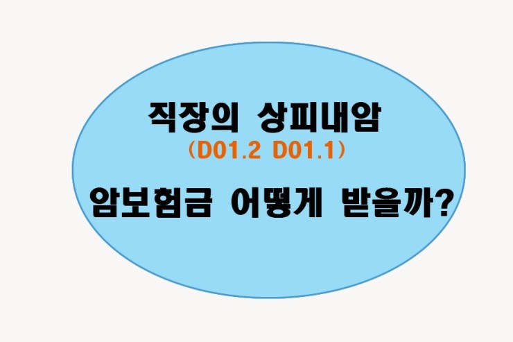 직장의 상피내암 D01.2 D01.1 암보험금 어떻게 받을까? : 네이버 블로그