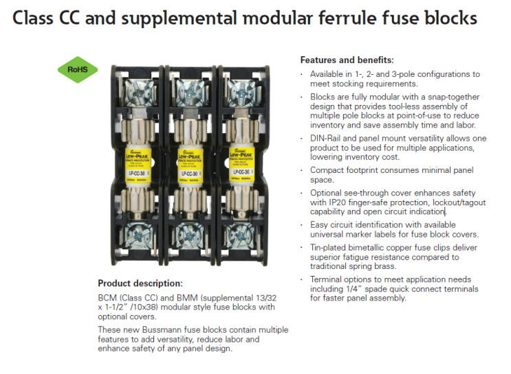 Class CC and supplemental modular ferrule fuse blocks : 네이버 블로그