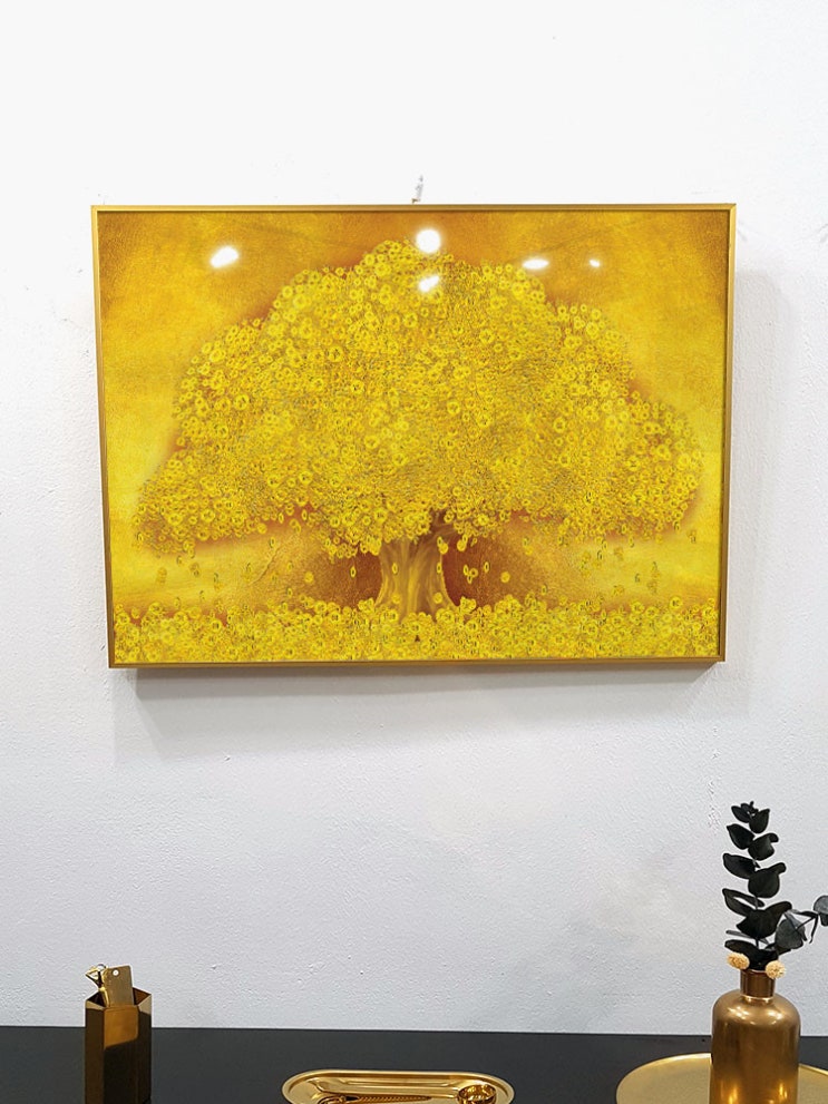 돈들어오는 그림 황금 돈 나무 가로 와이드 골드 배경 풍수 인테리어 액자 개업선물 거실액자 네이버 블로그