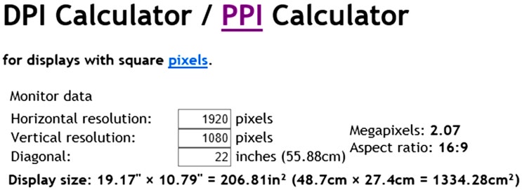 포토샵 출력사이즈'PrintSize 확인법. Display size: DPI 계산기/ PPI Calculator : 네이버 블로그