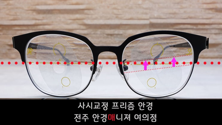 전주】 안경테가 조금 틀어지면 흐리고 불편하신 분 사시로 인한 복시 교정 프리즘 안경 기능성 안경을 착용하면 적응 기간은