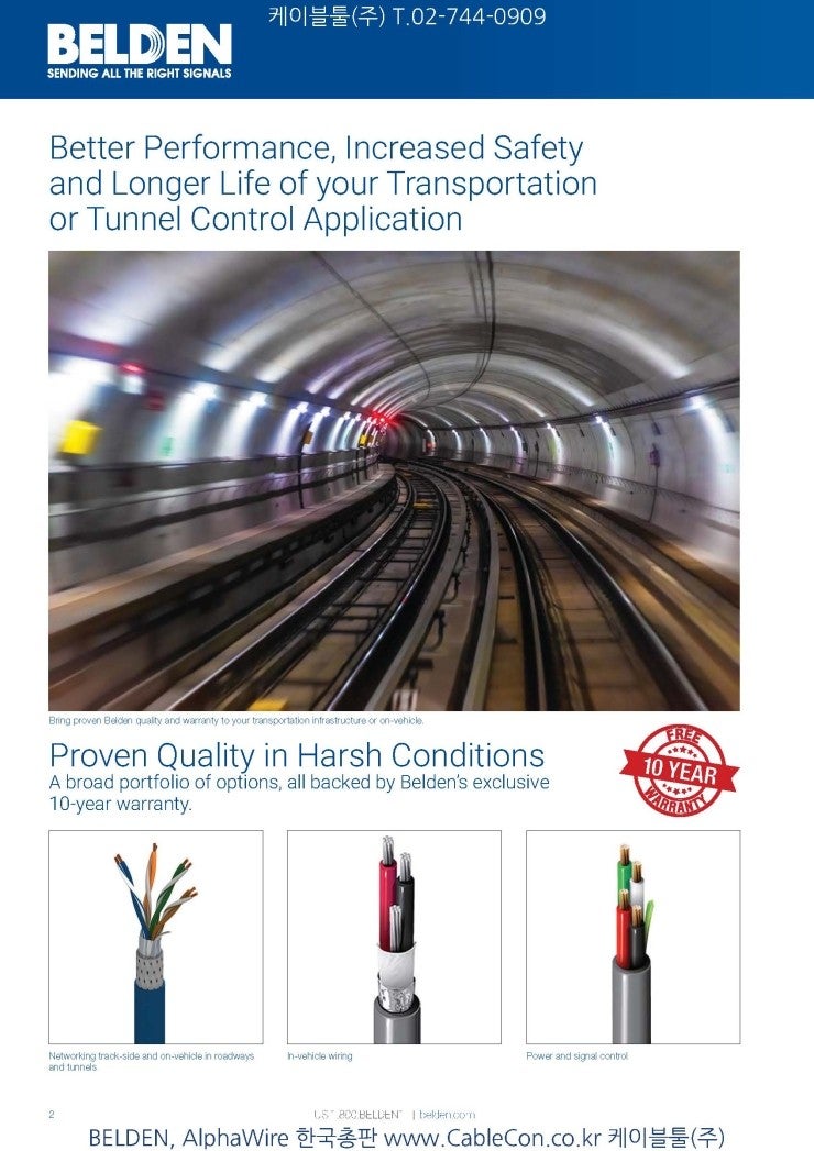 BELDEN_소방안전 규정 NFPA 130 & 502 을 준수하는 UL 1277 (TC-ER) 0.6/1KV 제어용 RTD ...