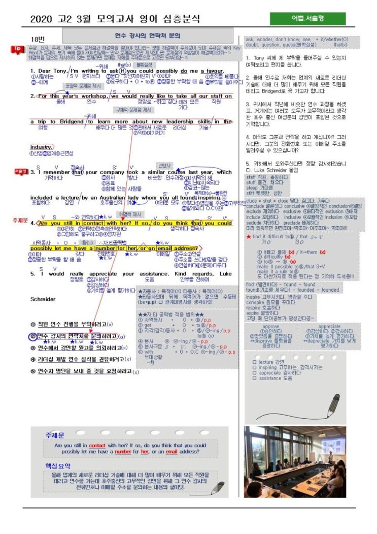 2020 고2 3월 모의고사 영어 심층분석 및 변형문제 영어공부 혼자하기 네이버 블로그