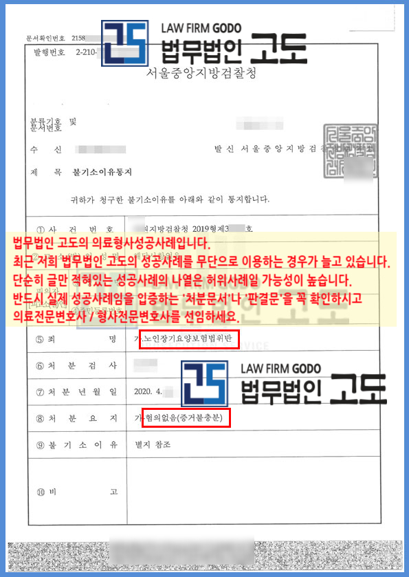 노인장기요양급여비용 허위청구 요양보험법위반 무혐의 네이버 블로그