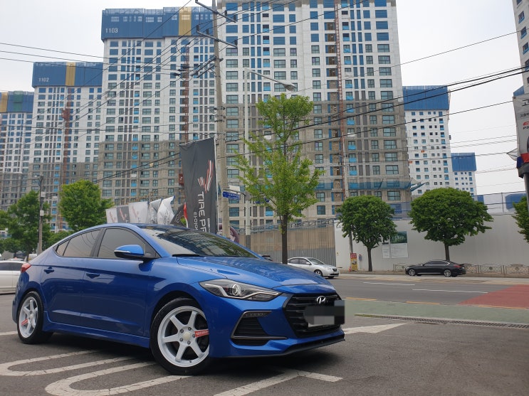 [인지에이원BK-37]17인치TE37스타일 국산BK37 화이트휠 아반테AD 사제휠+브릿지스톤RE004 2254517 작업기 ...