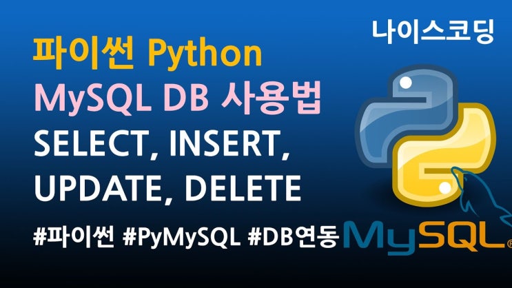 파이썬 Python MySQL DB 사용법 DB연동 : 네이버 블로그