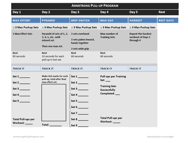 [클락짐](당산역 헬스장)턱걸이 갯수 늘리는 프로그램 - Armstrong pull up program : 네이버 블로그