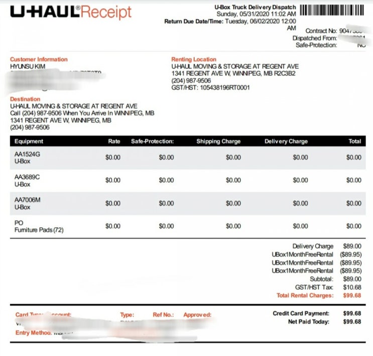 캐나다이사/ 이주/ U-haul/ U-box (details) : 네이버 블로그