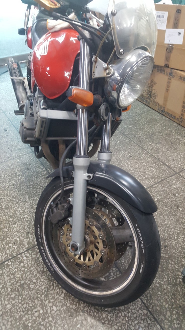 혼다 Cb400sf 프론트 포크 정비 혼다 Cb400 프론트 쇼바 이너튜뷰 교체 및 오버홀 작업 부산대왕모터스 네이버 블로그