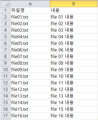 vba excel range값으로 UTF-8 텍스트파일 만들기 : 네이버 블로그