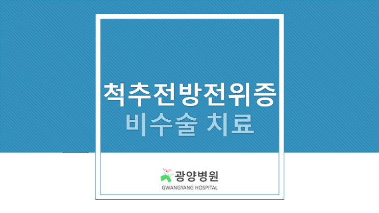 광양허리 통증 척추전방전위증 비수술 치료법feat 논문 광양병원 공식블로그 네이버 블로그