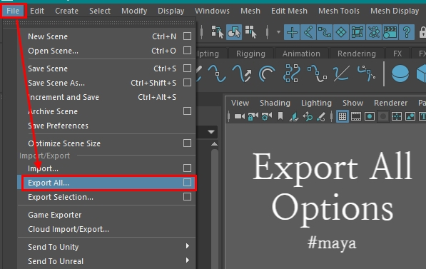 [Maya] File Export All Options 마야 파일 내보내기 옵션 : 네이버 블로그